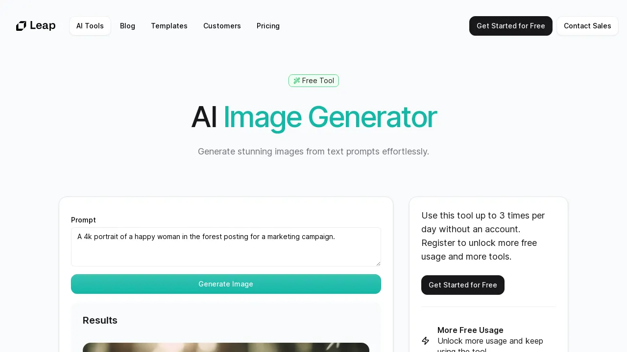 Image Generator by Leap - BestofAI